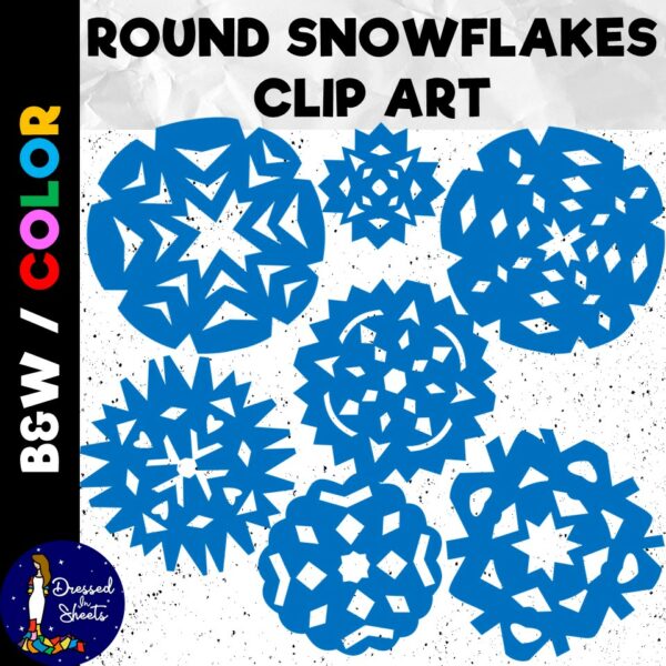 Round Snowflakes Clip Art | Made By Teachers