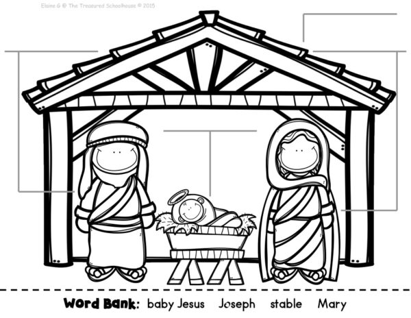 Label the Christmas Nativity Write or Trace - Made By Teachers