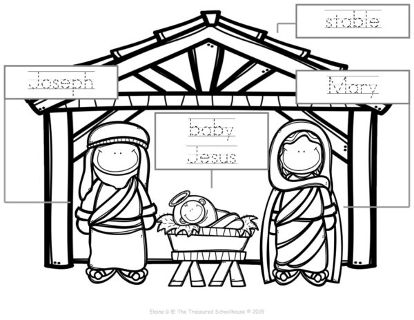 Label the Christmas Nativity Write or Trace - Made By Teachers