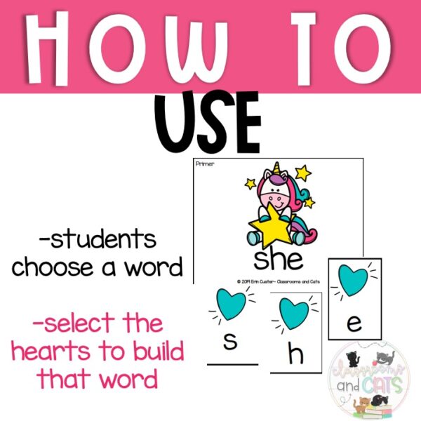 Unicorn Sight Word Spelling Review Game February | Made By Teachers