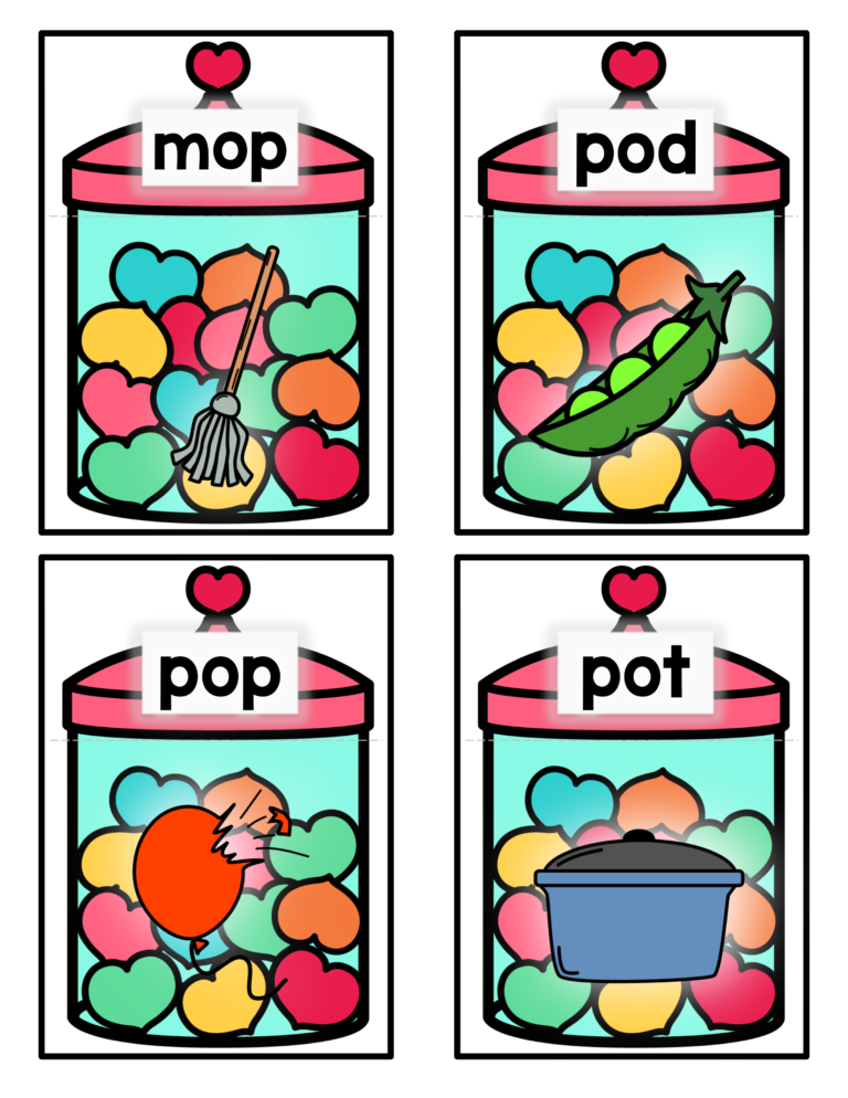 Valentine Jar CVC Puzzle Cards | Made By Teachers