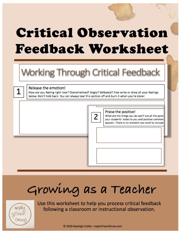 Critical Feedback Support - Made By Teachers