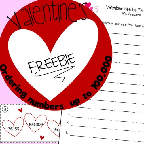FREEBIE - Valentine's Ordering Numbers up to 100,000 - Made By Teachers