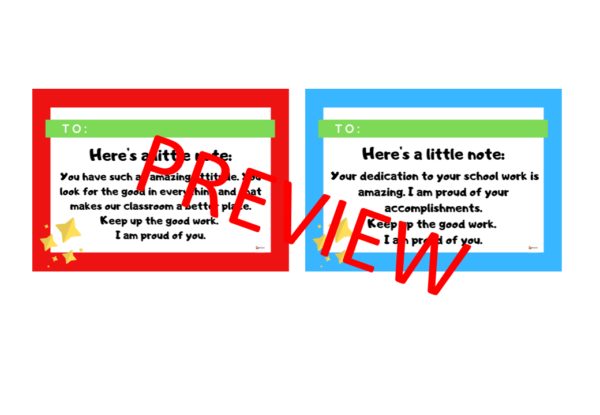 Student Encouragement Cards - Made By Teachers