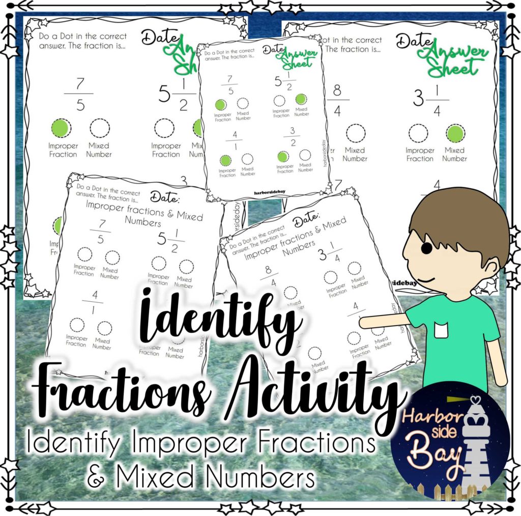 Dot Marker Identifying Mixed Numbers and Improper Fractions - Made By ...