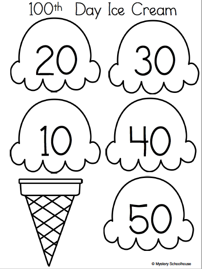 100th Day Of School Ice Cream Cone Craft - Made By Teachers