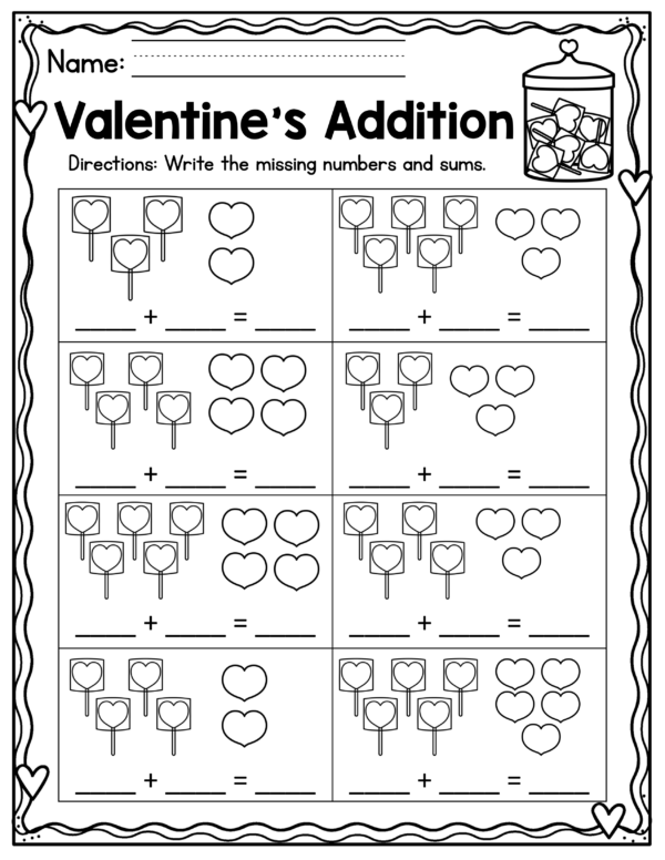 Valentine's Day Kindergarten Worksheets (February) | Made By Teachers