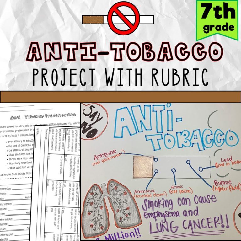 Anti-Tobacco Project with Rubric | Made By Teachers