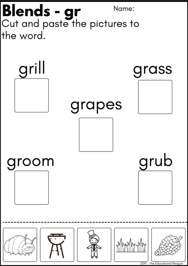 Blends Worksheet - DR, FR, FL, TR | Made By Teachers