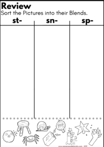 Blends - SN, SP, ST Worksheet - Made By Teachers