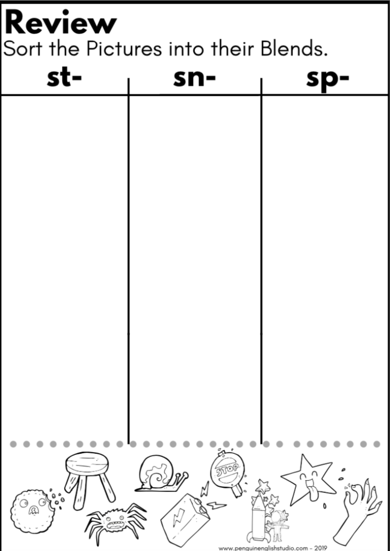Blends - SN, SP, ST Worksheet - Made By Teachers