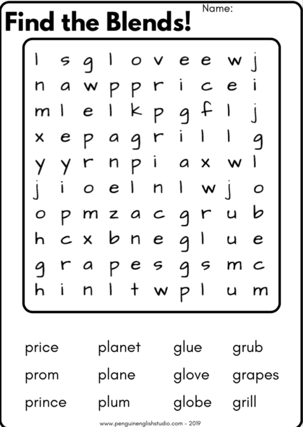 Blend Reading Worksheet - GL, GR, PL, PR Sound | Made By Teachers
