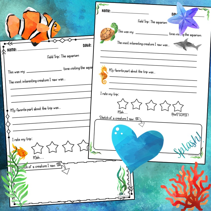 Aquarium Field Trip Response Sheets - Made By Teachers