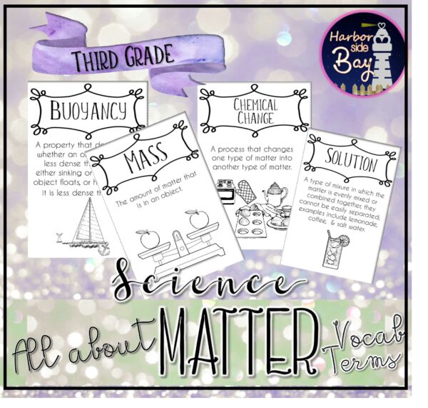 Matter Science Vocabulary Flash Cards Terms for Third Grade | Made By ...