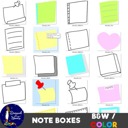 Note Boxes Clip Art | Made By Teachers