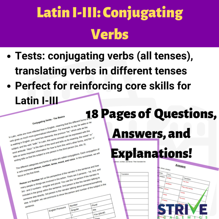 Latin II: Forming Active Verbs - Set 1 (All Tenses & Conjugations ...
