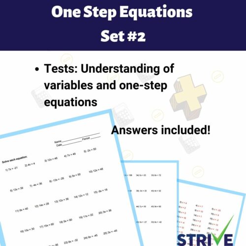 One Step Equations - Set 2 | Made By Teachers