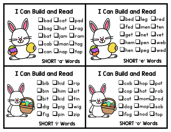 Easter Build CVC Words Literacy Center - Made By Teachers