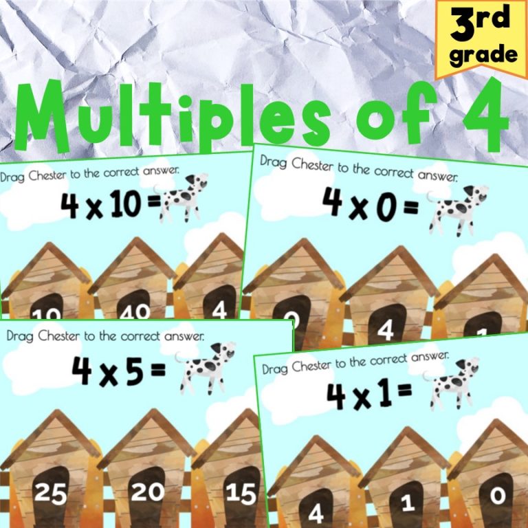 Multiplying by 4 Interactive Game *Distance Learning* - Made By Teachers