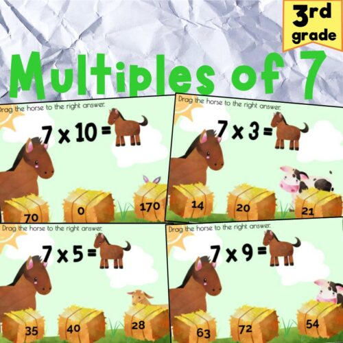 Multiplying by 7 Interactive Game *Distance Learning* - Made By Teachers