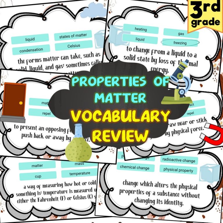 Properties of Matter Vocabulary Review BOOM Cards *Distance Learning ...