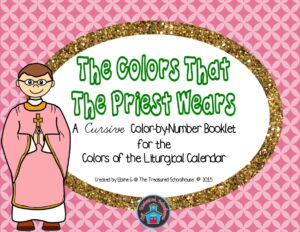 The Colors That the Priest Wears Color-by-Number Booklet in Cursive ...
