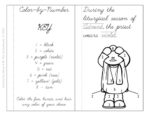 The Colors That the Priest Wears Color-by-Number Booklet in Cursive ...