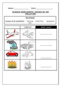 Science worksheets: Causes of air pollution | Made By Teachers