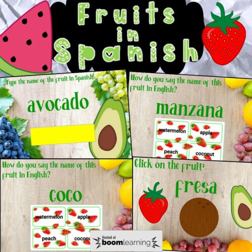 Fruits in Spanish BOOM cards *Distance Learning* - Made By Teachers