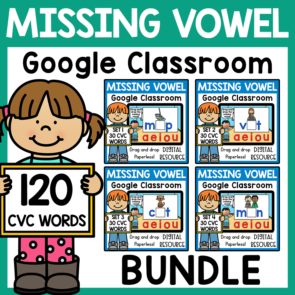 CVC Middle Vowel For Google Classroom L Distance Learning Made By CVC Middle Vowel For Google Classroom L Distance Learning Made By