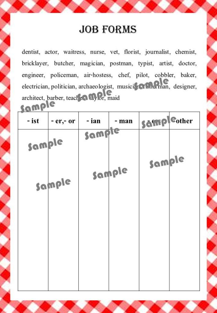 Job Forms - Made By Teachers