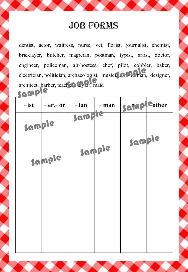 Job Forms | Made By Teachers