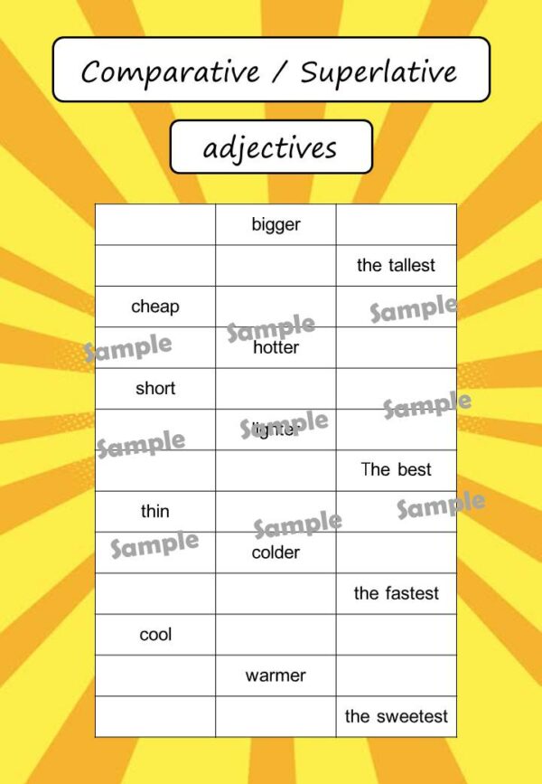 Comparative/Superlative - Made By Teachers