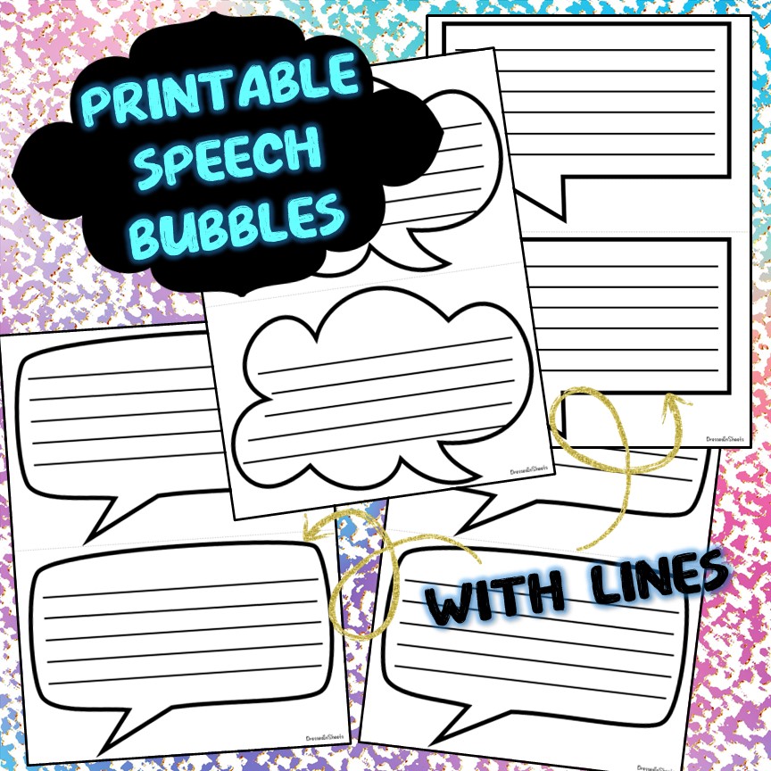 Printable Speech Bubbles Without Lines and With Lines | Made By Teachers