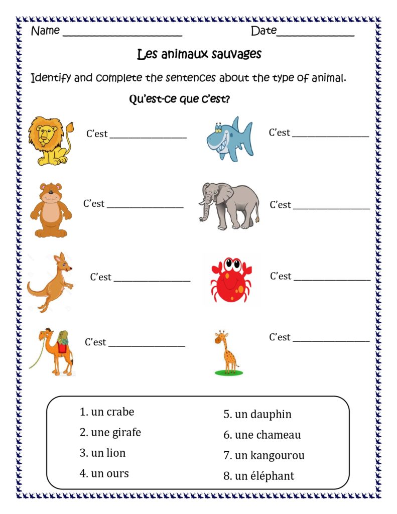 French Animals Les Animaux Distance Learning Worksheets Made By French Animals Les Animaux Distance Learning Worksheets Made By