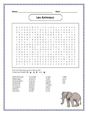 French Animals (Les animaux) Distance Learning worksheets | Made By ...