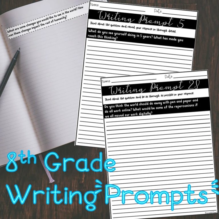 8th Grade Writing Prompts DISTANCE LEARNING - Made By Teachers