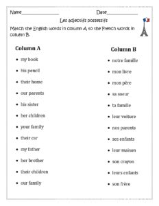 French Possessive Adjectives( Les adjectifs possessifs - Made By Teachers