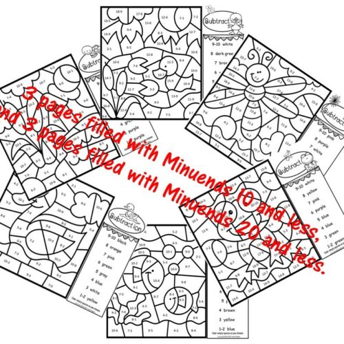 Color by Number Math Facts and Word Families Pond Life Bundle | Made By ...