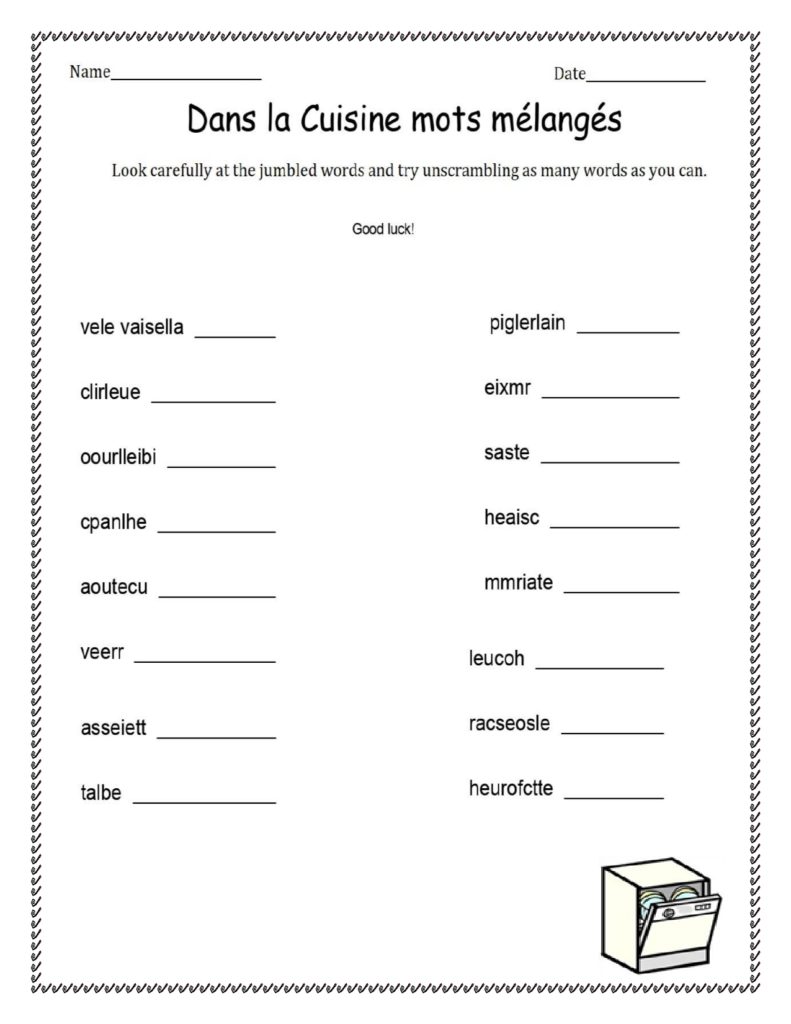 Dans la Cuisine (French Kitchen) Distance Learning Worksheets - Made By ...