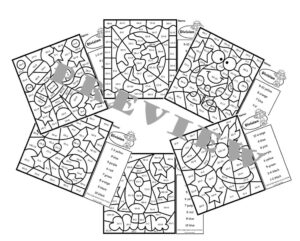 Color by Number Multiplication Division Space Bundle of 3 | Made By ...