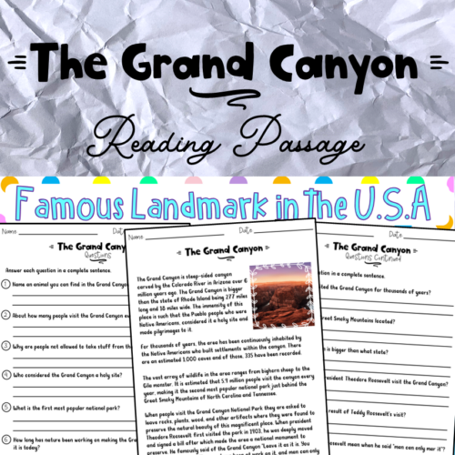The Grand Canyon part of Landmarks in the USA Distance Learning | Made ...
