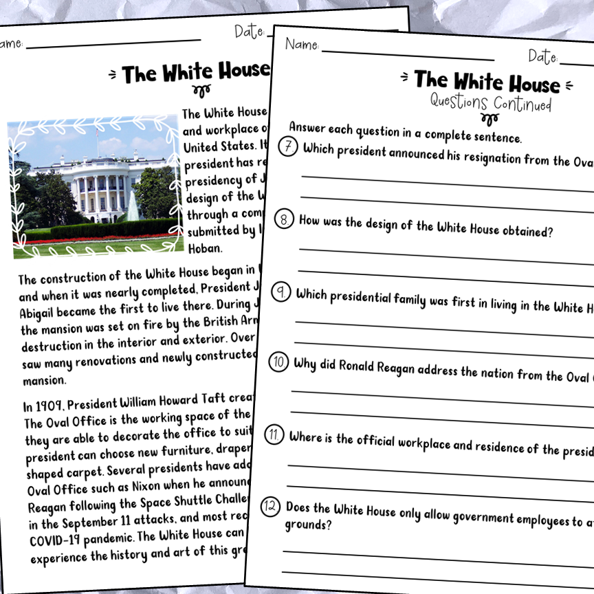 The White House part of Landmarks in the USA Distance Learning - Made ...