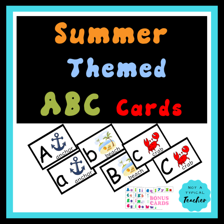 Summer Themed Alphabet Flash Cards | Made By Teachers