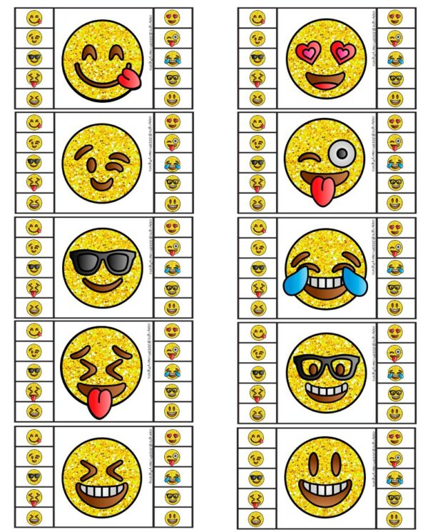 Punch Cards Glitter Emojis | Made By Teachers