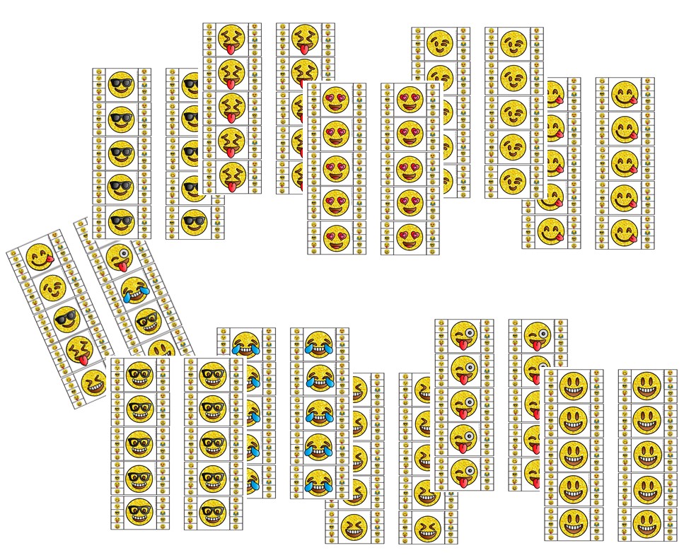 Punch Cards Glitter Emojis - Made By Teachers