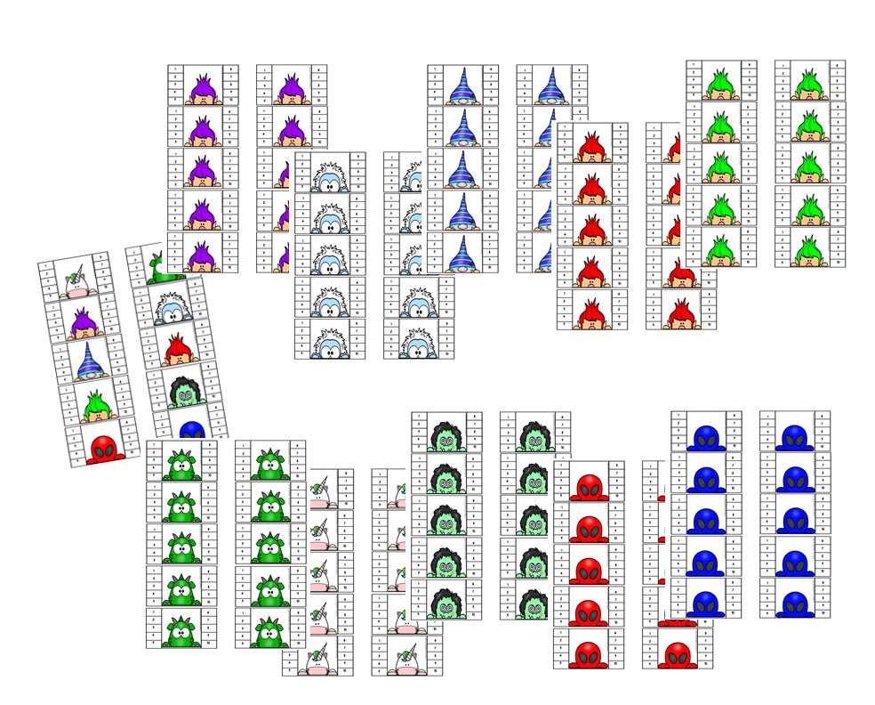 Punch Cards Unicorns Zombies Dragons and Trolls - Made By Teachers