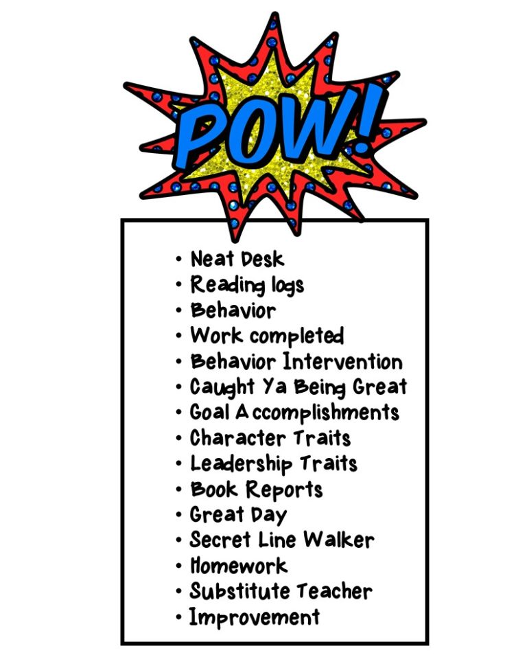 SuperHero Punch Cards - Made By Teachers