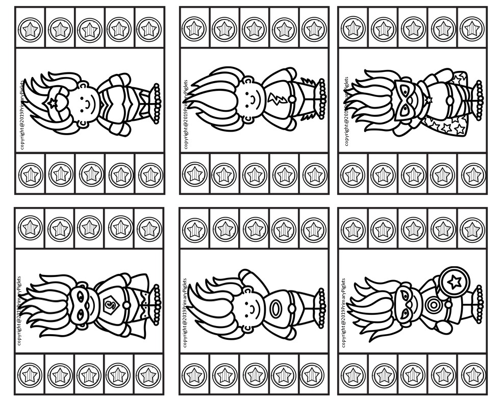 Punch Cards SuperHero Trolls Large Size - Made By Teachers