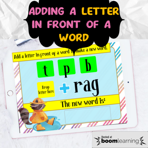 Adding a letter in front of a word BOOM Cards | Made By Teachers